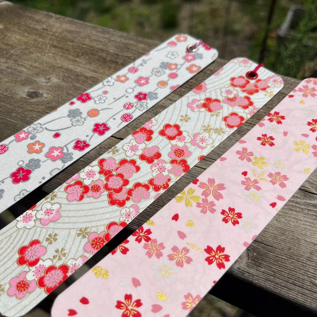 PINK1 Japanese Chiyogami Bookmarks for Booklovers | Paper Cardboard ...