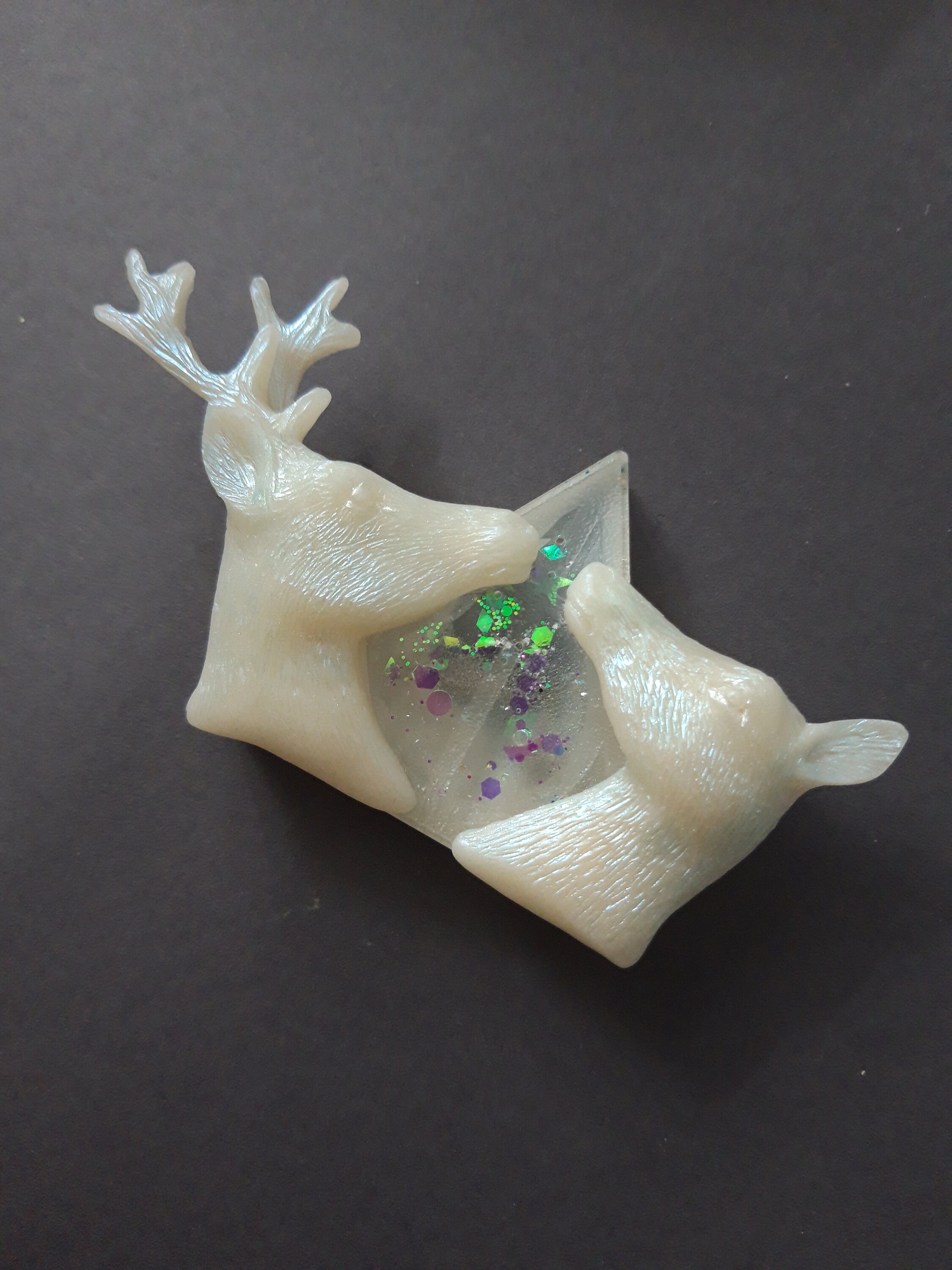 Polymer Clay und Harz Eis Hirsch & Doe Sammlerstück/Mini-Diorama - Etsy.de