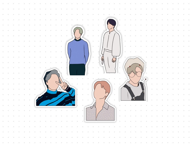Vinyl BTS Jimin Stickers, Pack of 5, Bts Sticker Set, Bts Decals, Bts ...