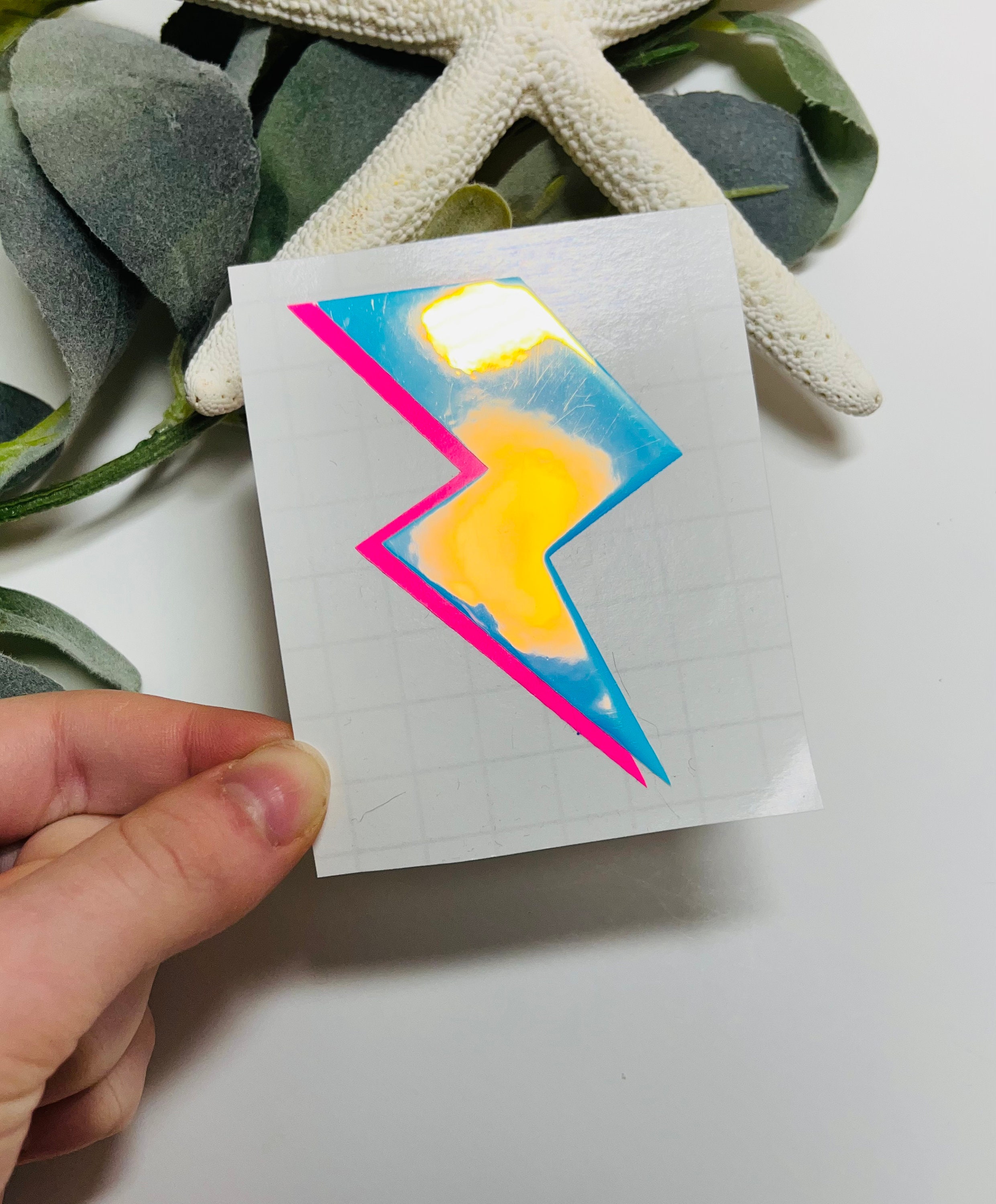 Holographic Lightning Bolt Decal/vinyl Sticker/gift for Her/valentines ...