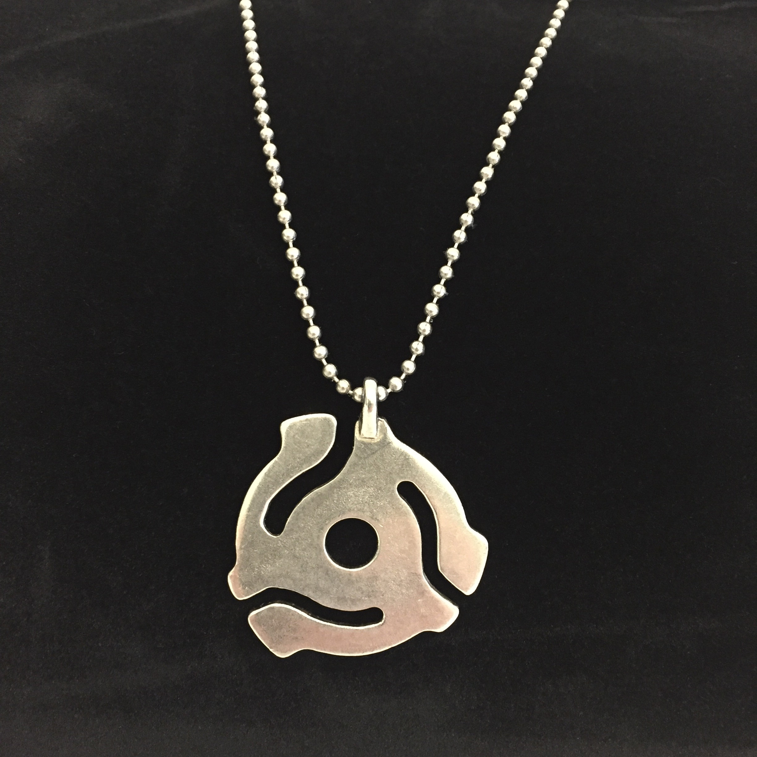 Unisex 45 RPM Record Adapter Pendant With Stainless Steel Ball | Etsy