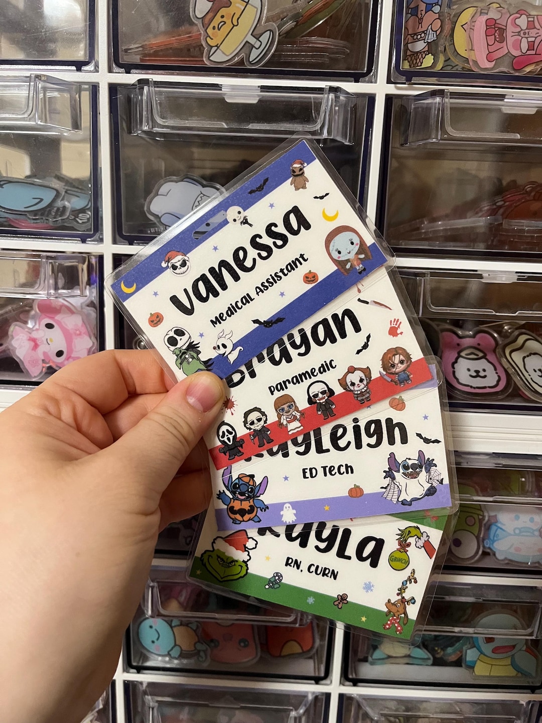 HOLIDAY - Cute Custom Badge Name Tags - Etsy