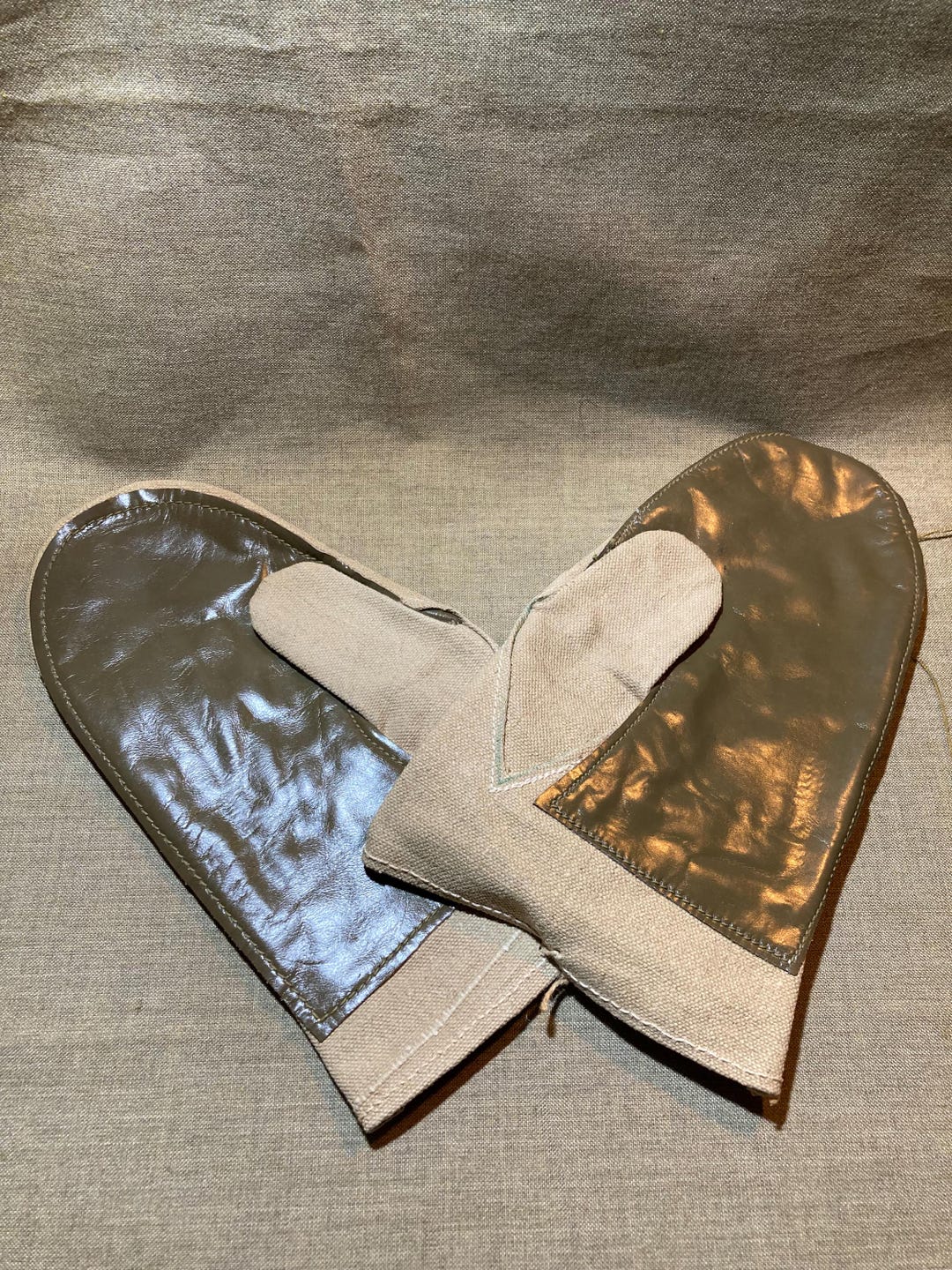 Original WWII Italian Army Leather Palmed Gauntlets Gloves Mittens - Etsy