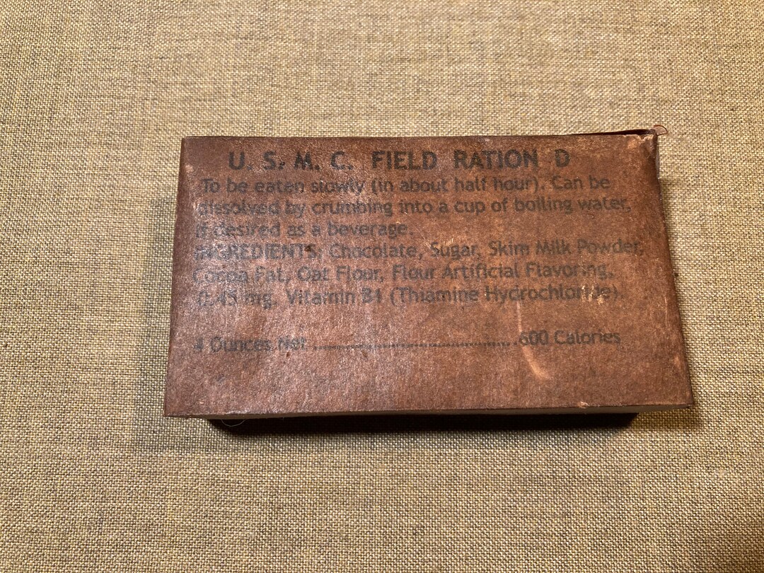 WWII USMC Marine Corps Ration D Bar Chocolate Wrigley Co. - Etsy