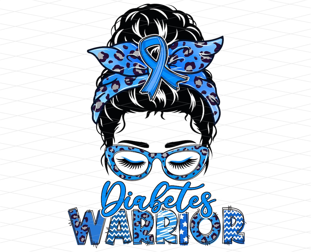 Diabetes Warrior Messy Bun Png, Diabetes Awareness Png, Diabetes ...