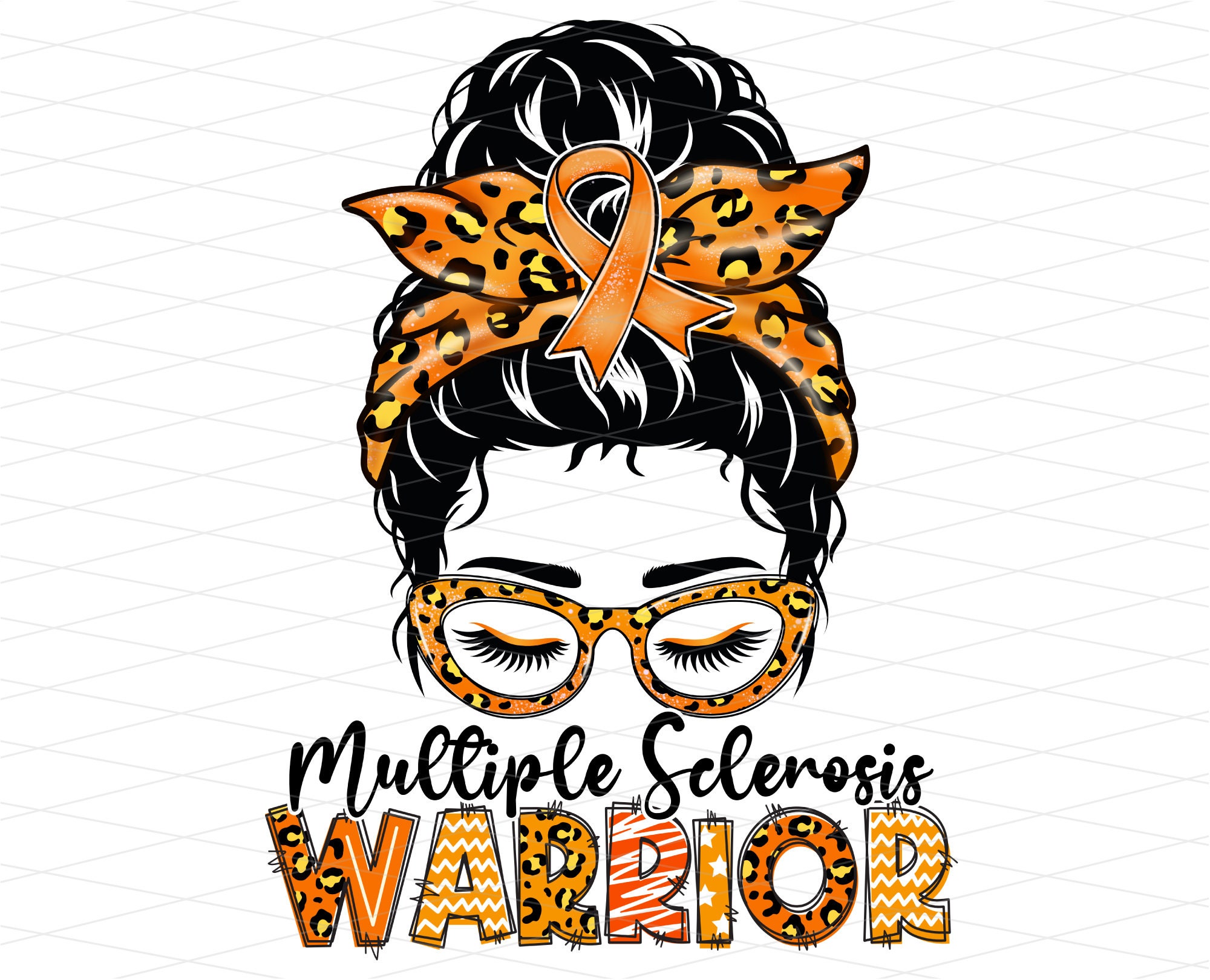 Multiple Sclerosis Warrior Messy Bun Png, Multiple Sclerosis Awareness ...
