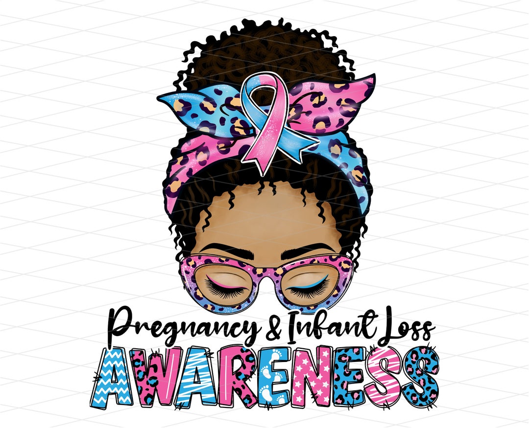 Pregnancy and Infant Loss Awareness Afro Messy Bun Png, Miscarriage Png ...