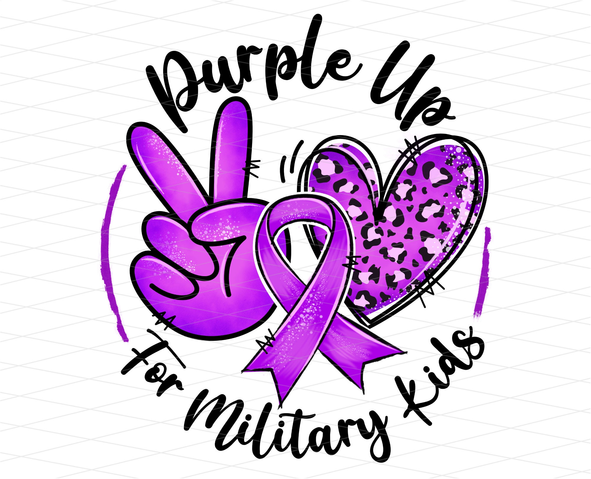 Purple up for Military Kids Png Military Kids Awareness Png - Etsy