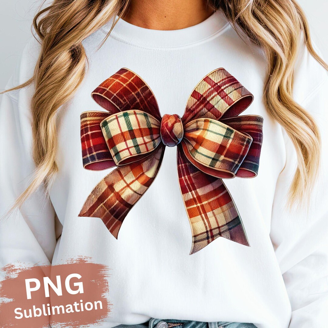Fall Coquette Png, Fall Plaid Coquette Bow, Plaid Autumn Vibes ...