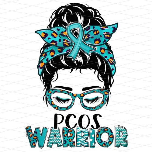 Pcos Warrior Messy Bun Png Polycystic Ovary Syndrome - Etsy