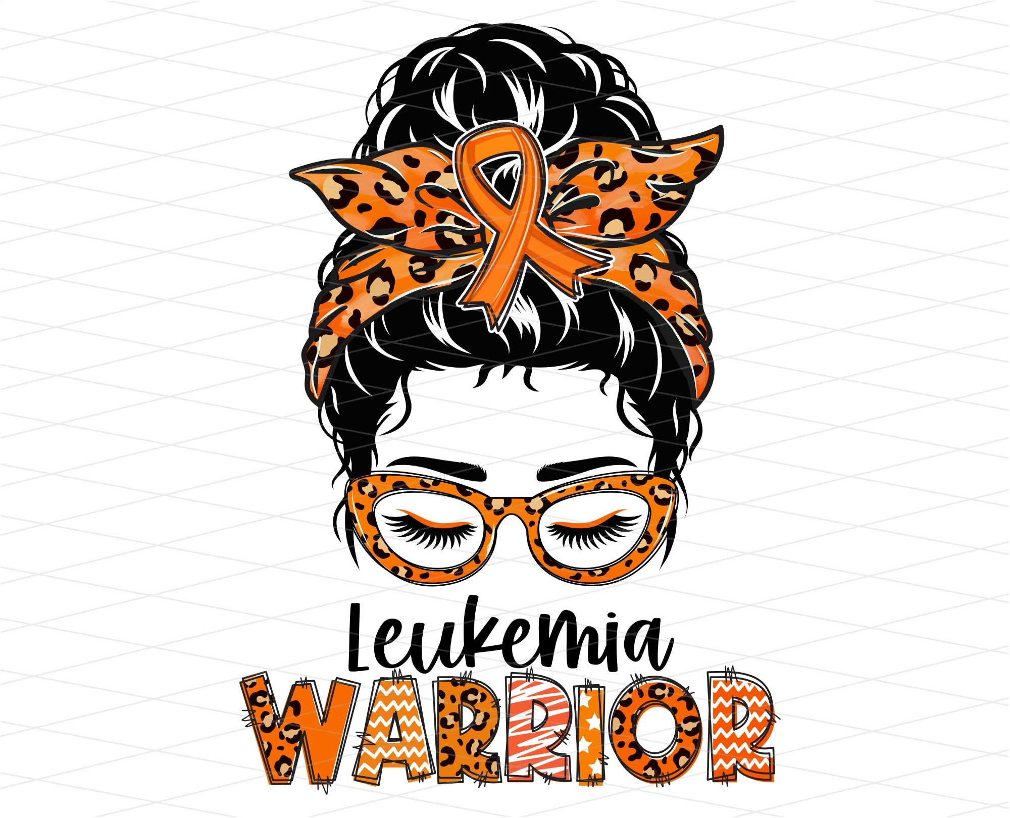 Leukemia Warrior Messy Bun Png, Leukemia Awareness Png, Leukemia ...