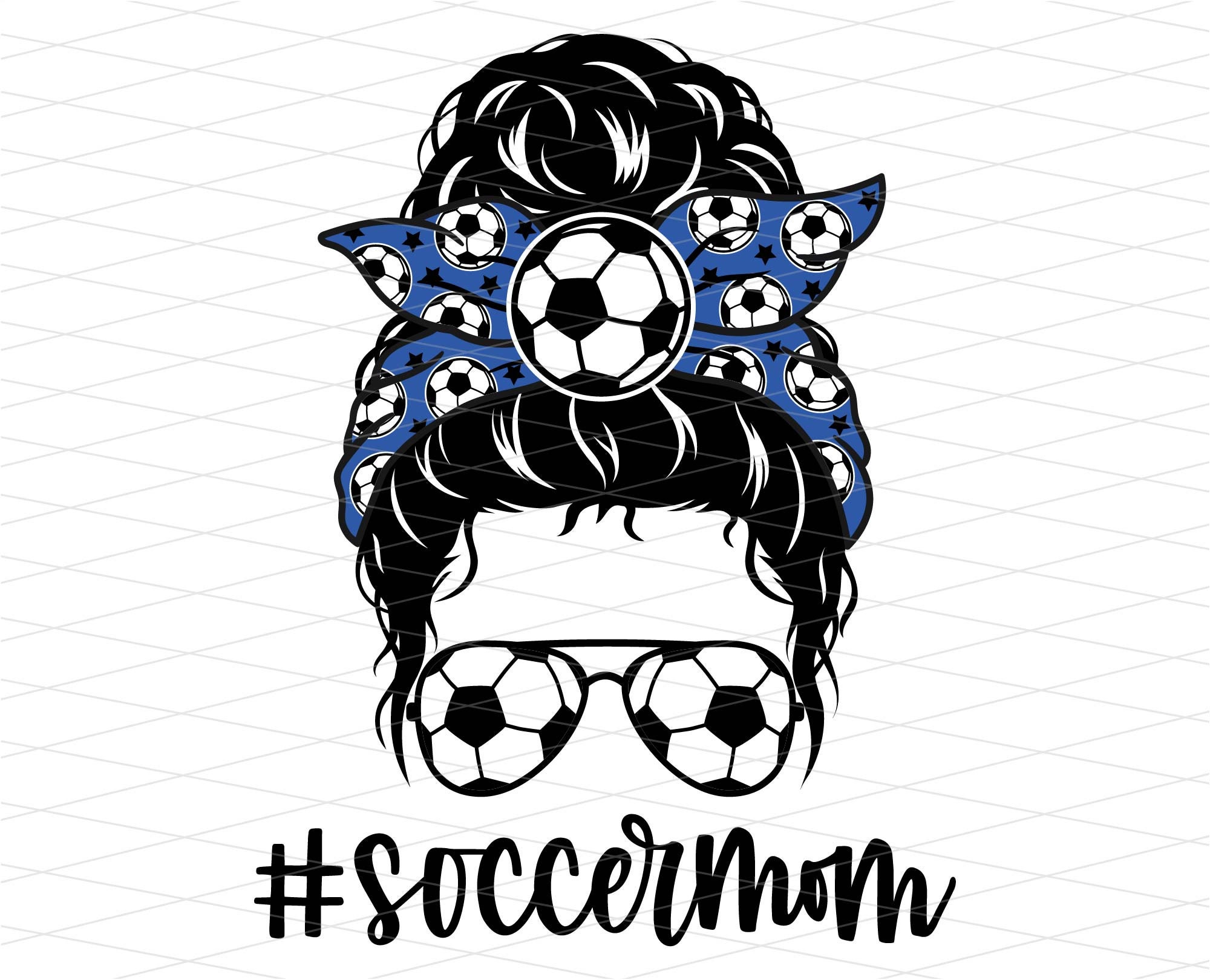 Soccer Mom Messy Bun Png, Soccer Messy Bun Png, Soccer Mom Sublimation ...