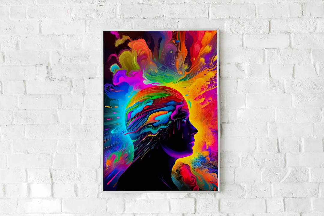 Psychedelic Art Printable Wall Art Decor Psychedelic Head Trippy Poster ...