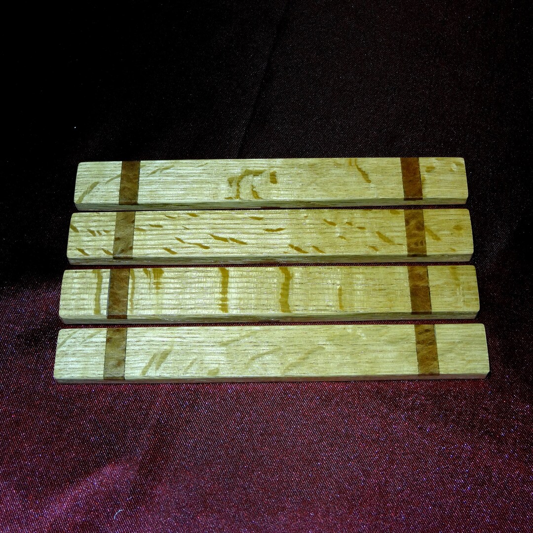 Druid Sticks / Casting Sticks Figured Oak and Redwood Burl Inlay ...