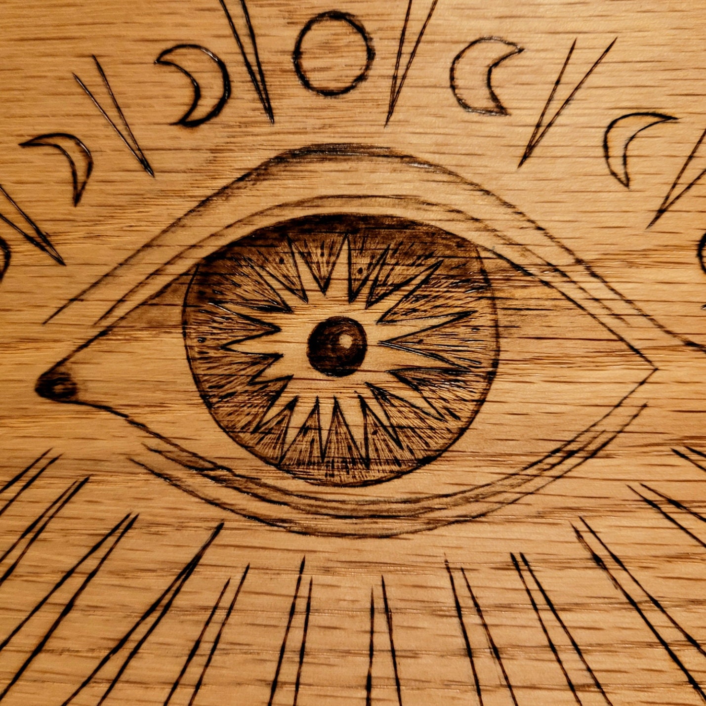 Automatic Writing Planchette Talking Board Oak Great Eye Moon Phase ...