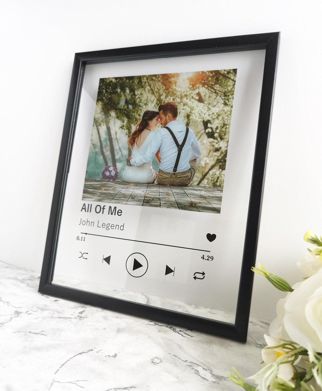 Personalised Photo Music Song Album Glass Plaque | Wall Art Decor Print ...