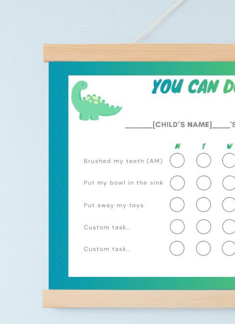 Editable Dinosaur Toddler Routine Chart | Dino Daily Schedule | Canva ...
