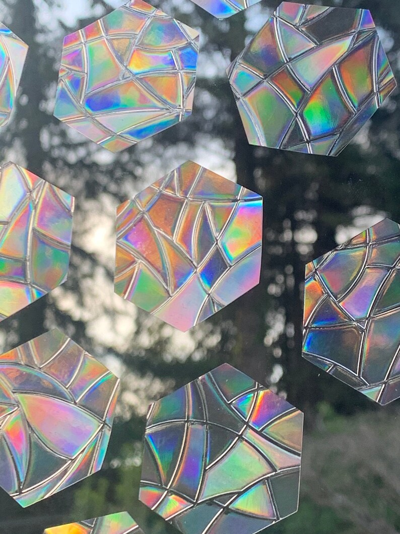 Mini Hexagon Window Prisms Set of 15 //rainbow Maker / Stained | Etsy
