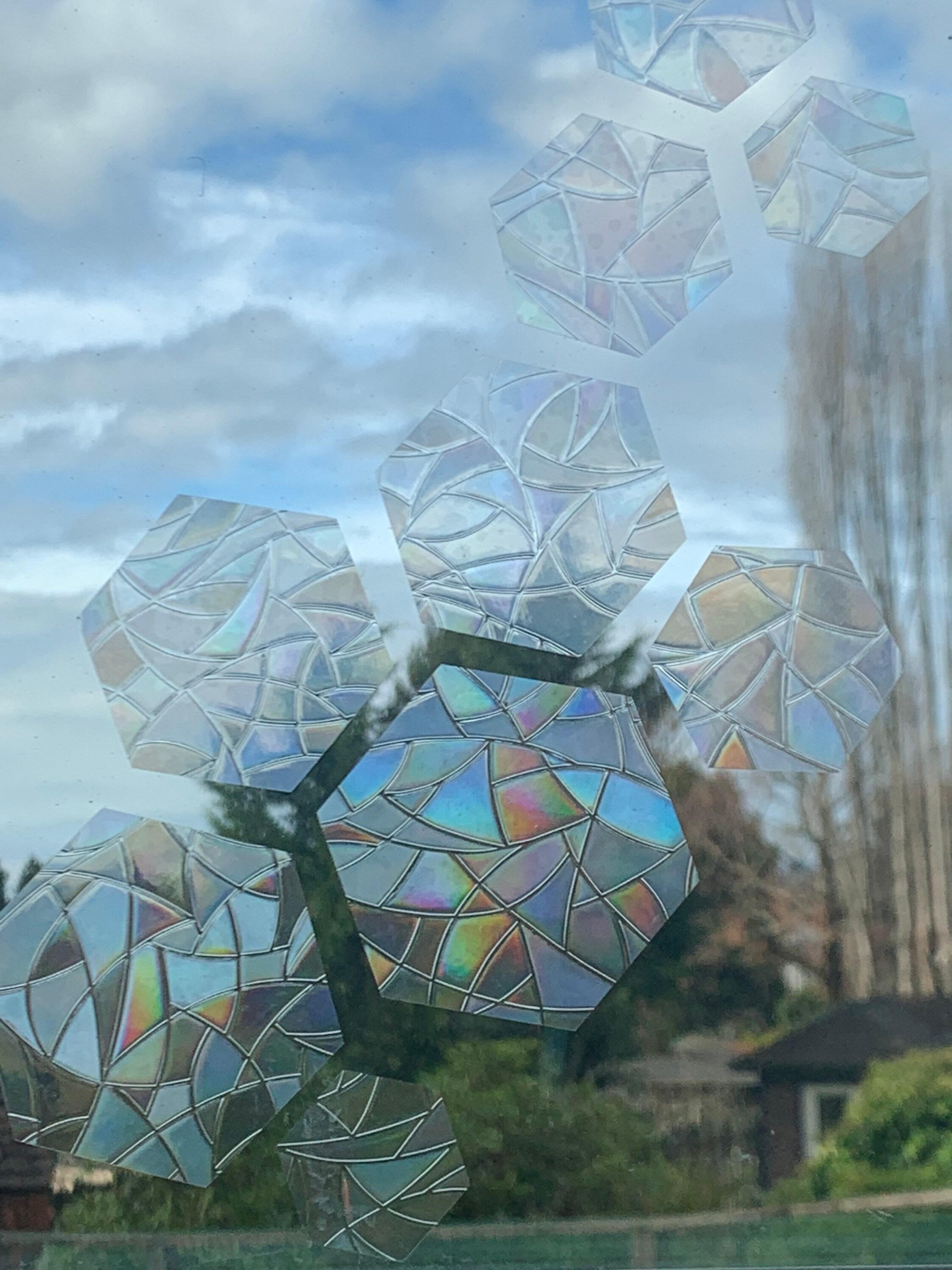 Hexagon Window Prisms Set of 18 //Rainbow Sticker // Stained | Etsy