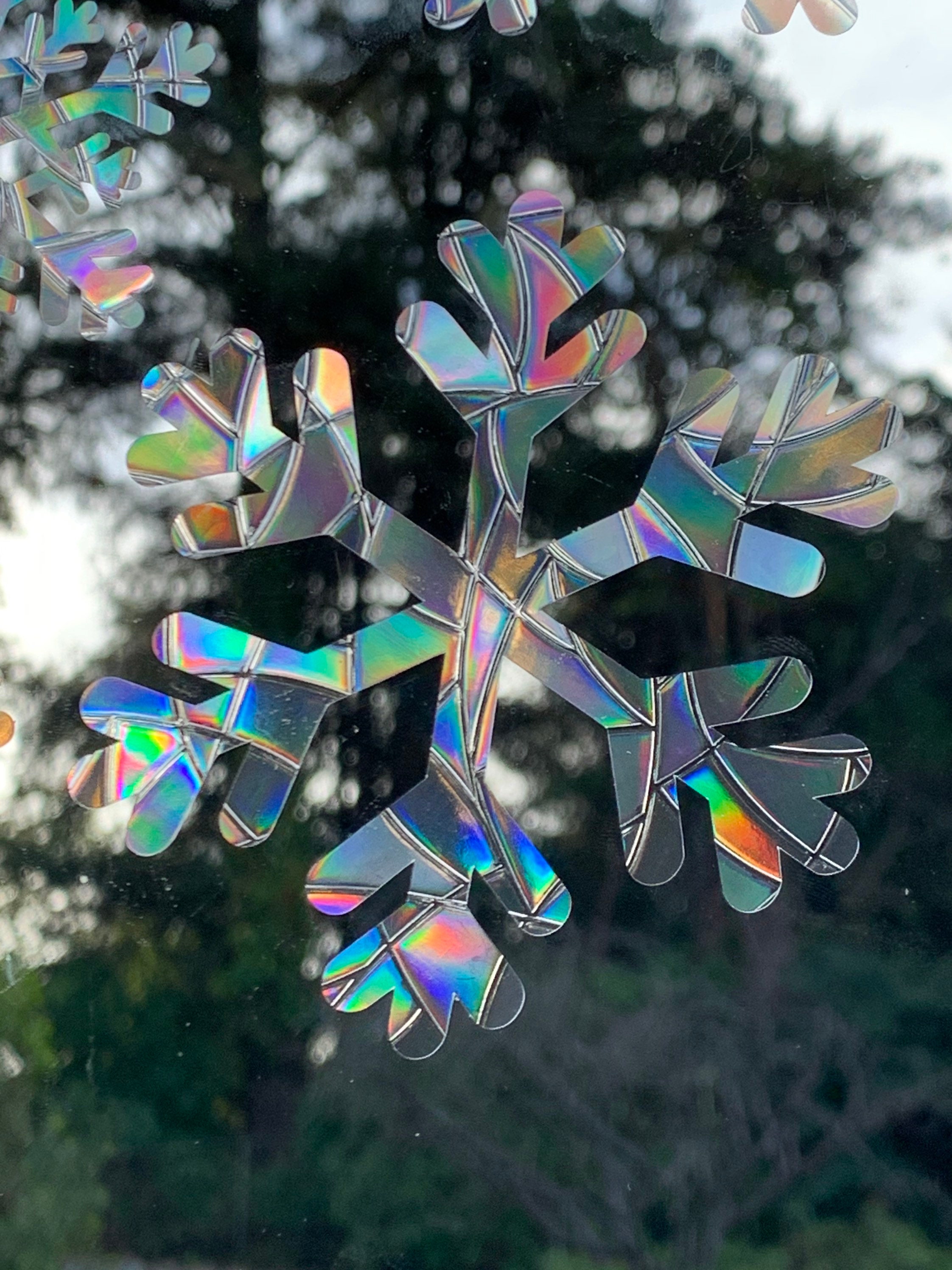 Snowflake Window Prisms // Rainbow Sticker // Prism Window // | Etsy
