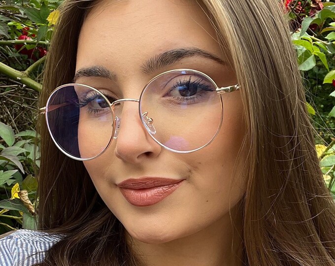 Rose Gold Ladies Anti Blue Light Glasses, Ladies Computer Glasses - Etsy