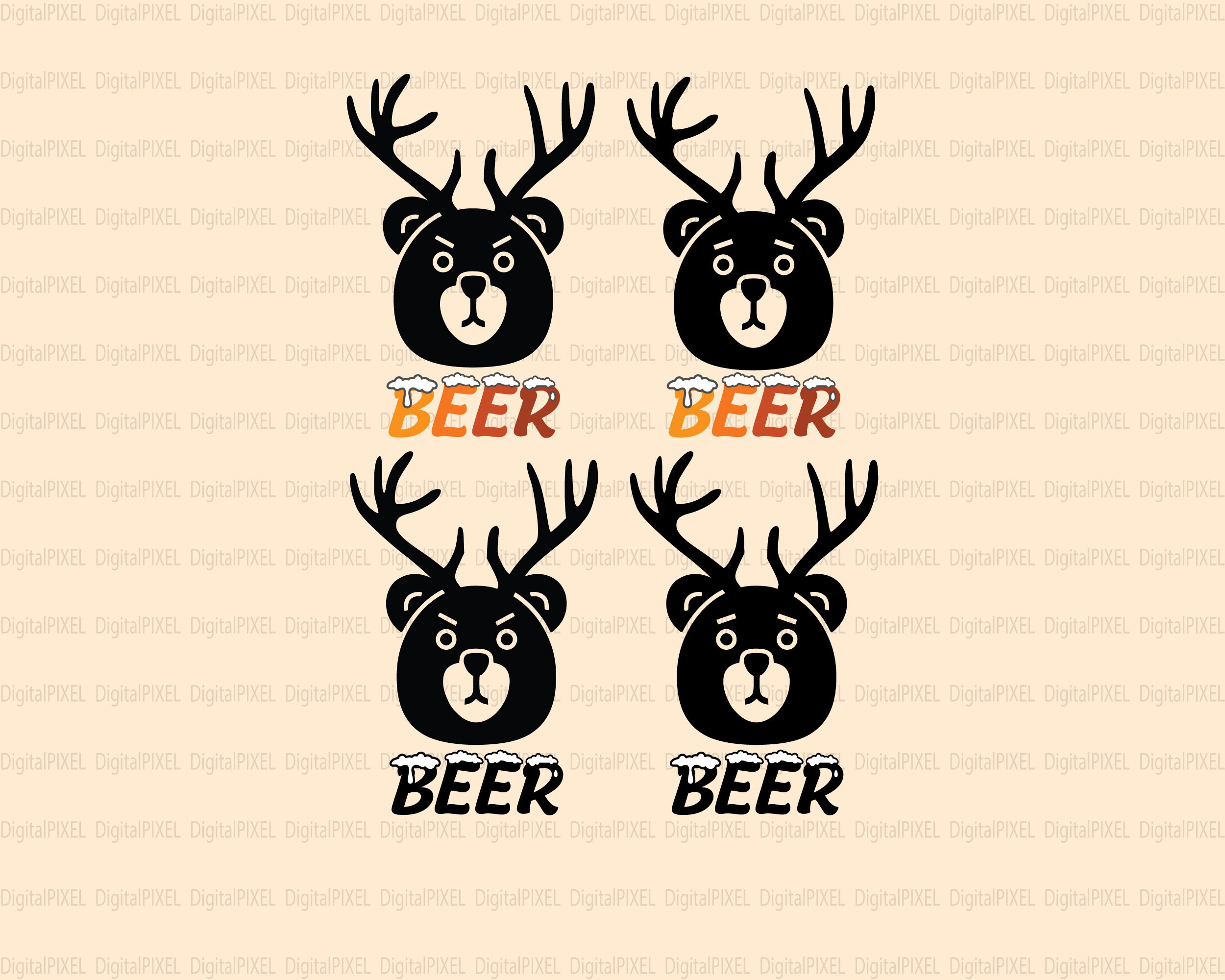 Bear Svg Digital Download, Beer BEAR DEER Svg, Beer Svg, Deer Svg, Bear ...