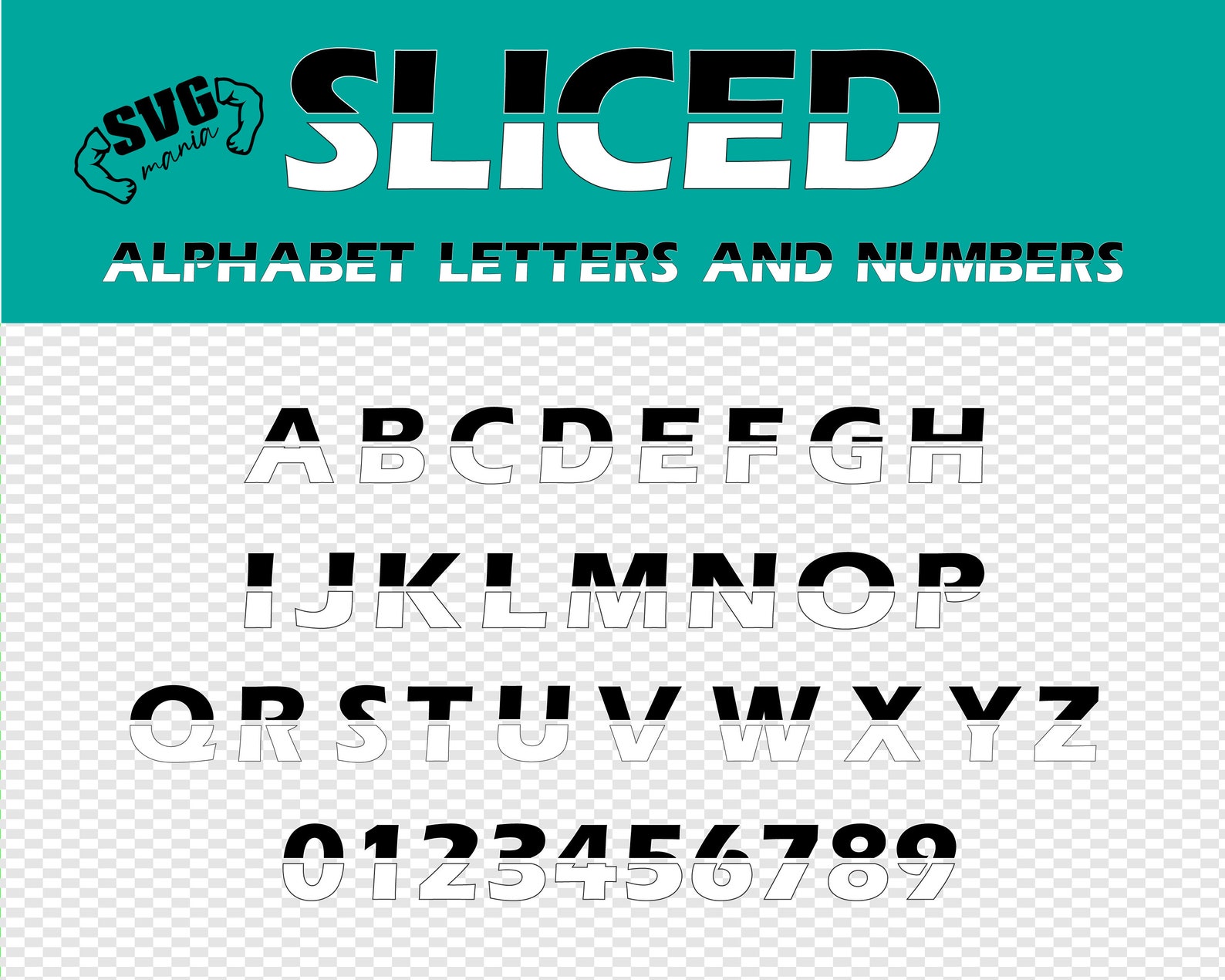 Alphabet SVG Digital Download, Sliced Letters Svg, Print Letters ...