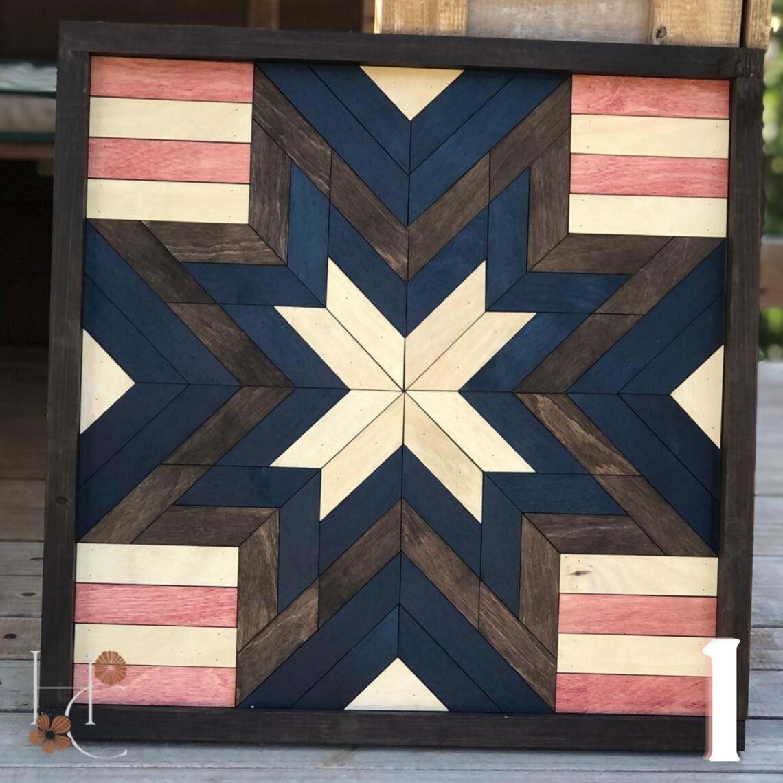 Stars and Stripes Barn Quilt With Farmhouse Style Frame - Etsy