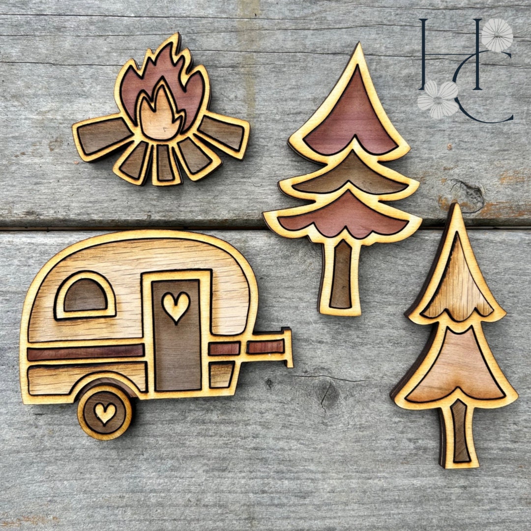 Wood Magnets - Camping - Etsy