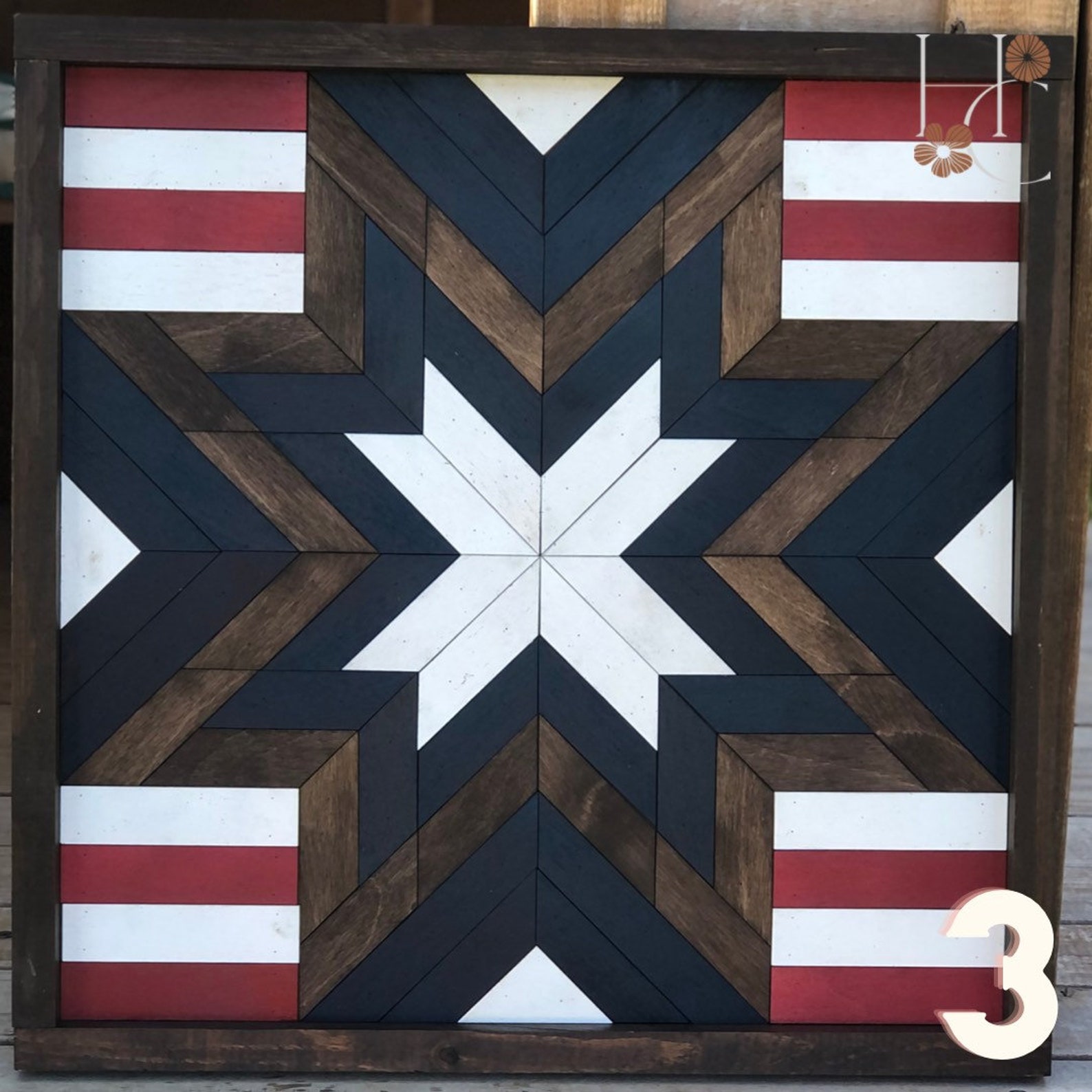 Stars and Stripes Barn Quilt With Farmhouse Style Frame - Etsy
