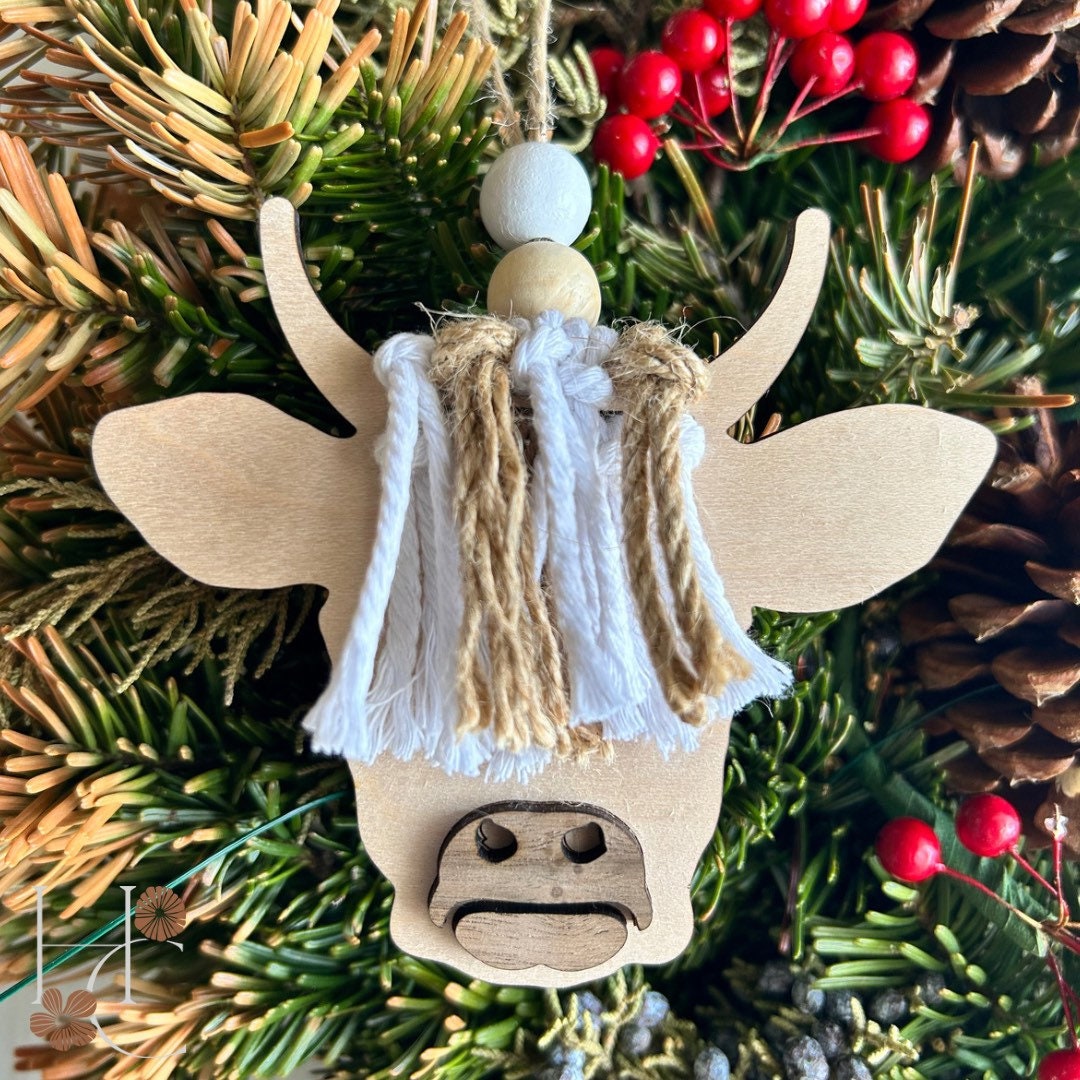 Highlander Cow Christmas Ornament Car Charm - Etsy