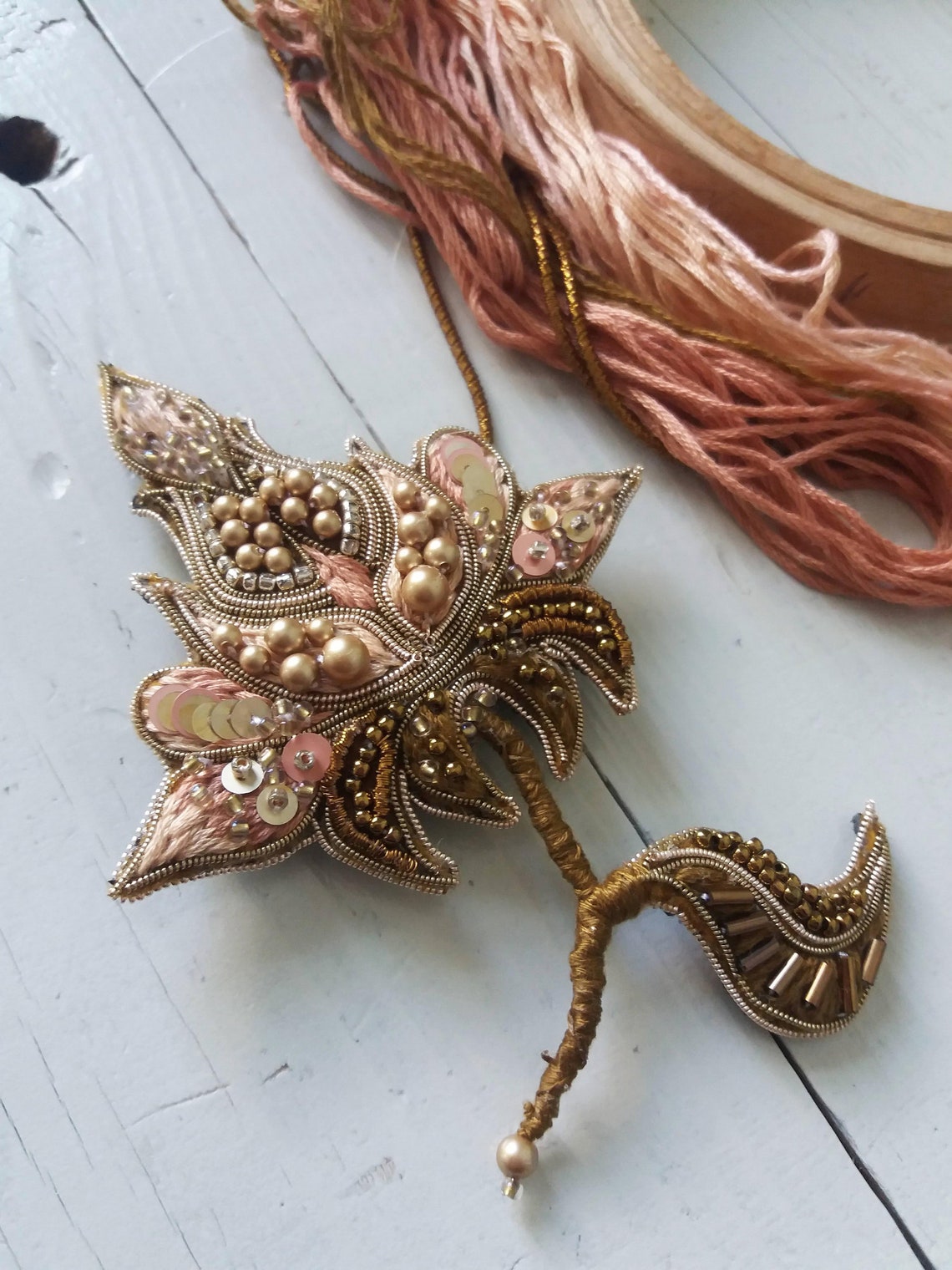 Flower Brooch Tutorial, Pattern Brooch Making Guide Step by Step ...