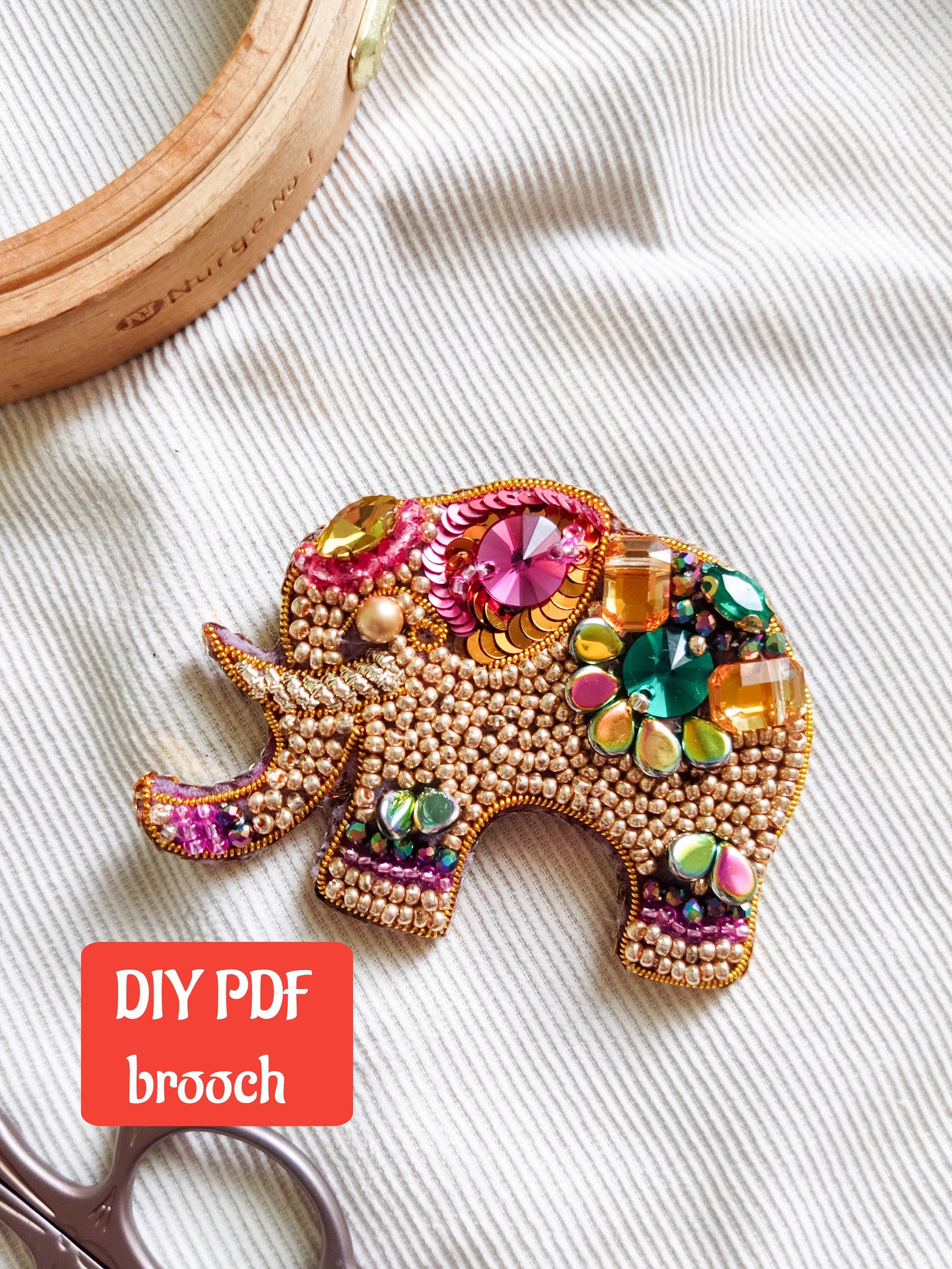 Elephantbrooch Tutorial, Pattern Brooch Making Guide Step by Step ...