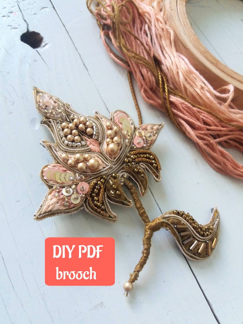 Flower Brooch Tutorial, Pattern Brooch Making Guide Step by Step ...