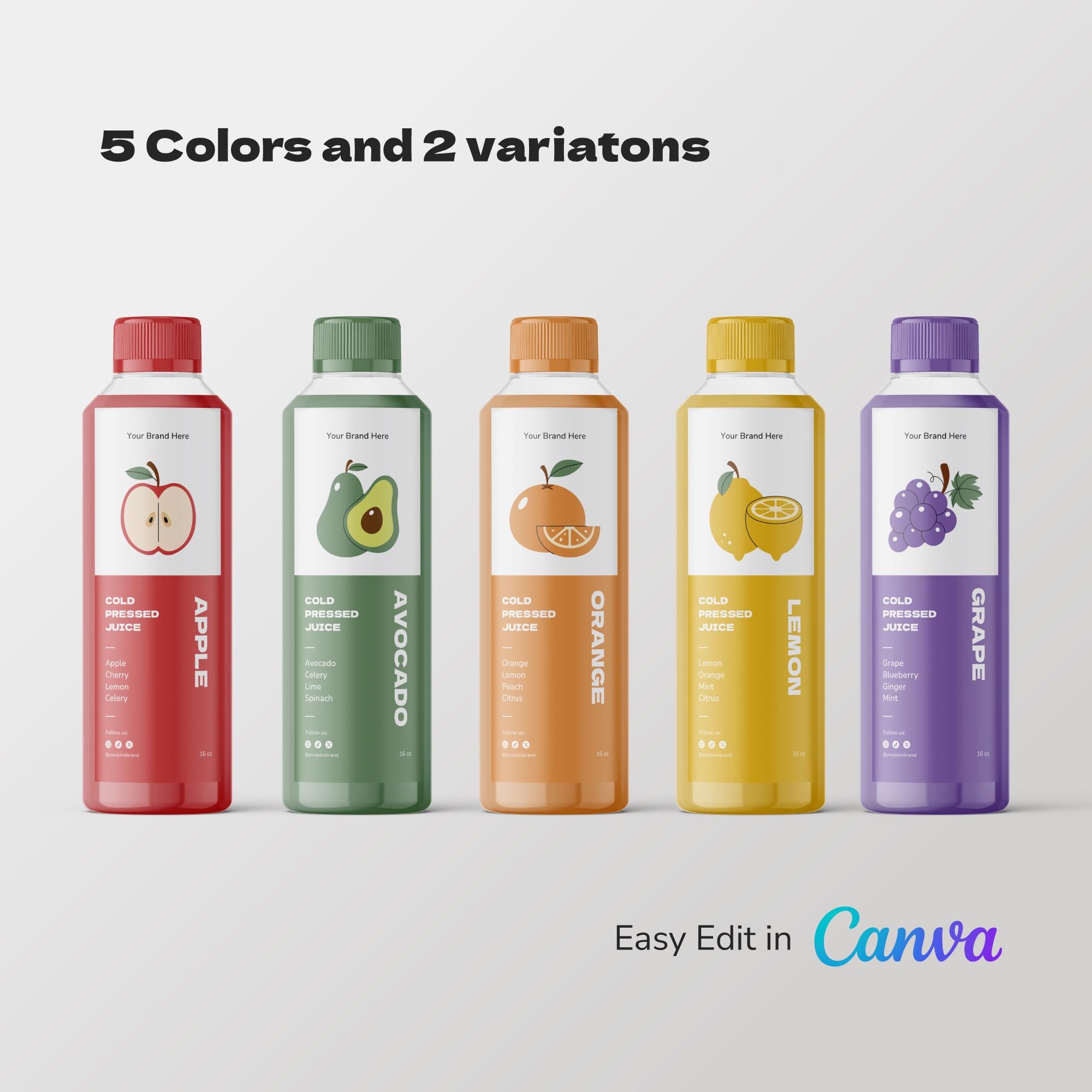 Juice Label Canva Template Design - Etsy Canada