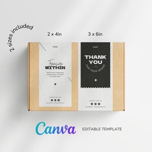 Box Label Template Canva, 8 Design Editable Label Templates, Size 2x4 ...