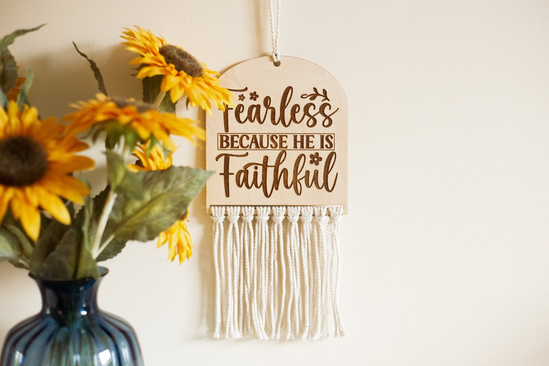 Bible Verse Hanging Macrame Sign | Pastel Rope Colours | Encouraging ...