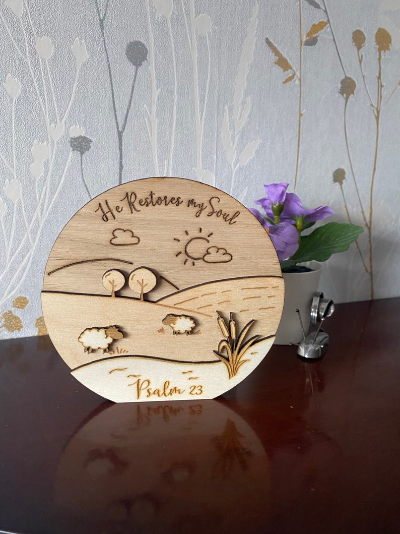 Free Standing Bible Verse Scene Plaque | Etsy