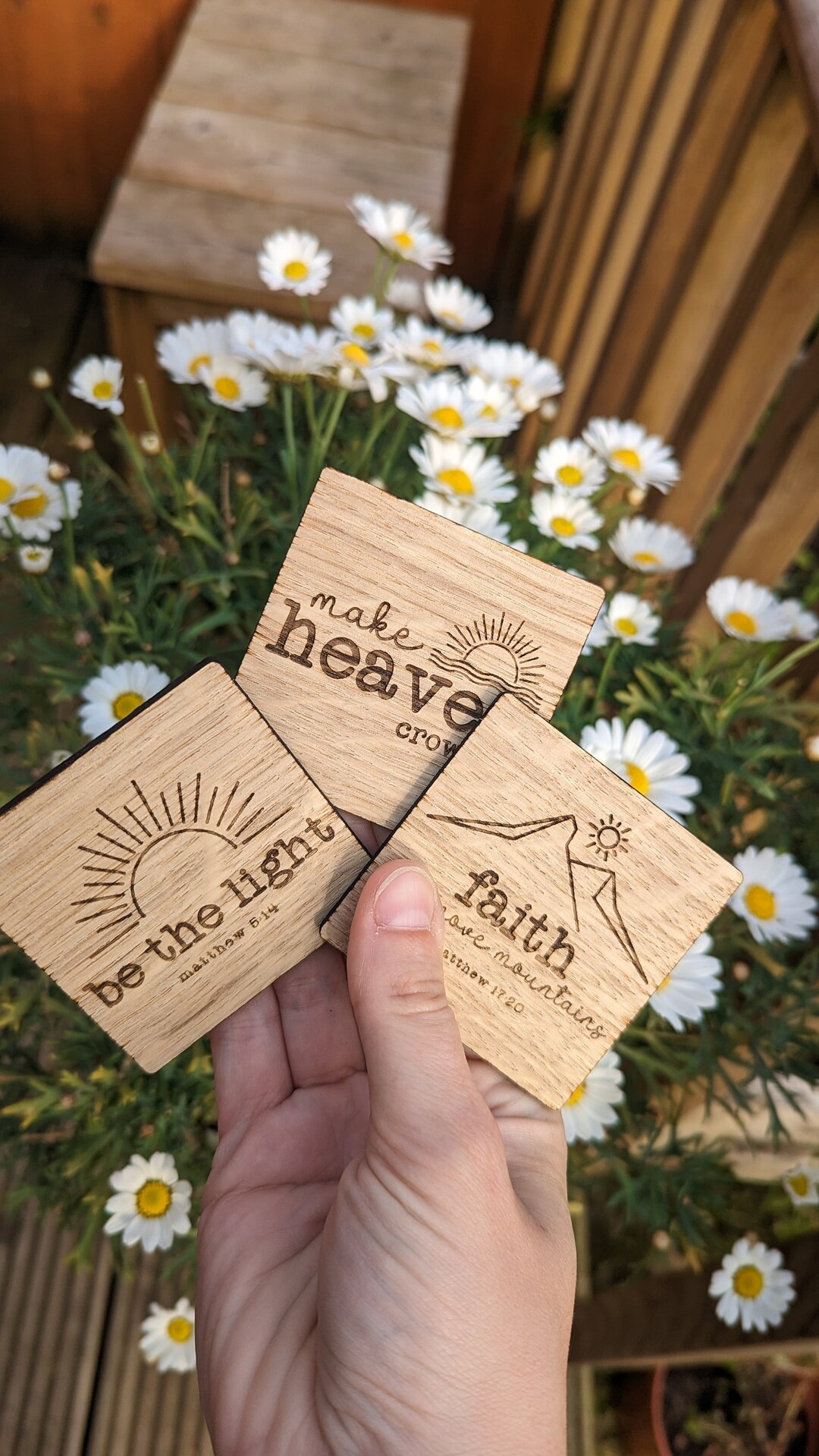 Laser Engraved Oak Veneer Fridge Magnets: Christian Affirmation Gift - Etsy