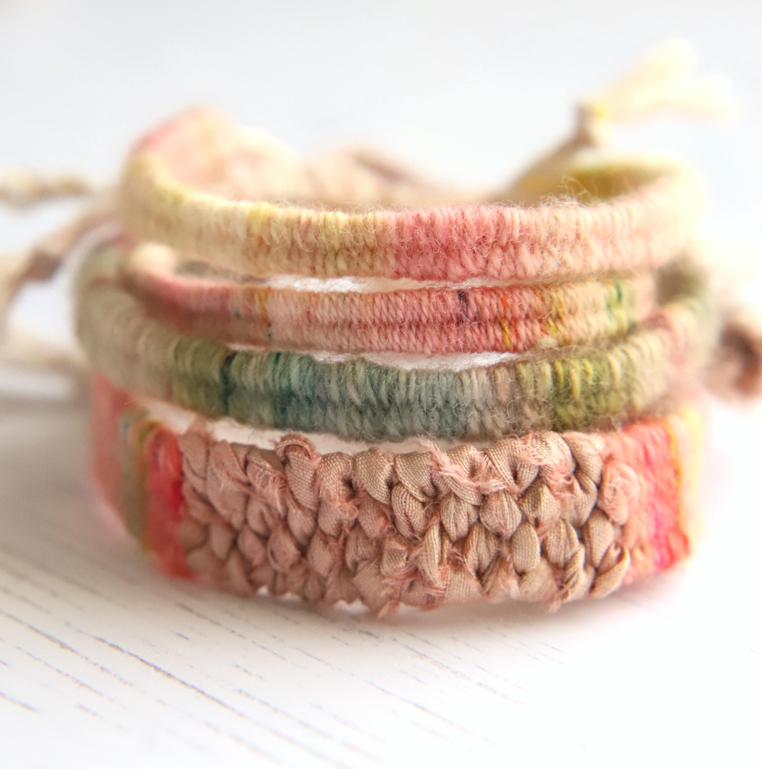 Handwoven Merino Wool Bracelet: Pink Friendship Jewelry - Etsy