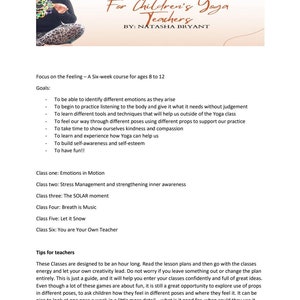 Children's Yoga Lesson Plan 6 Week Done for You Course / - Etsy