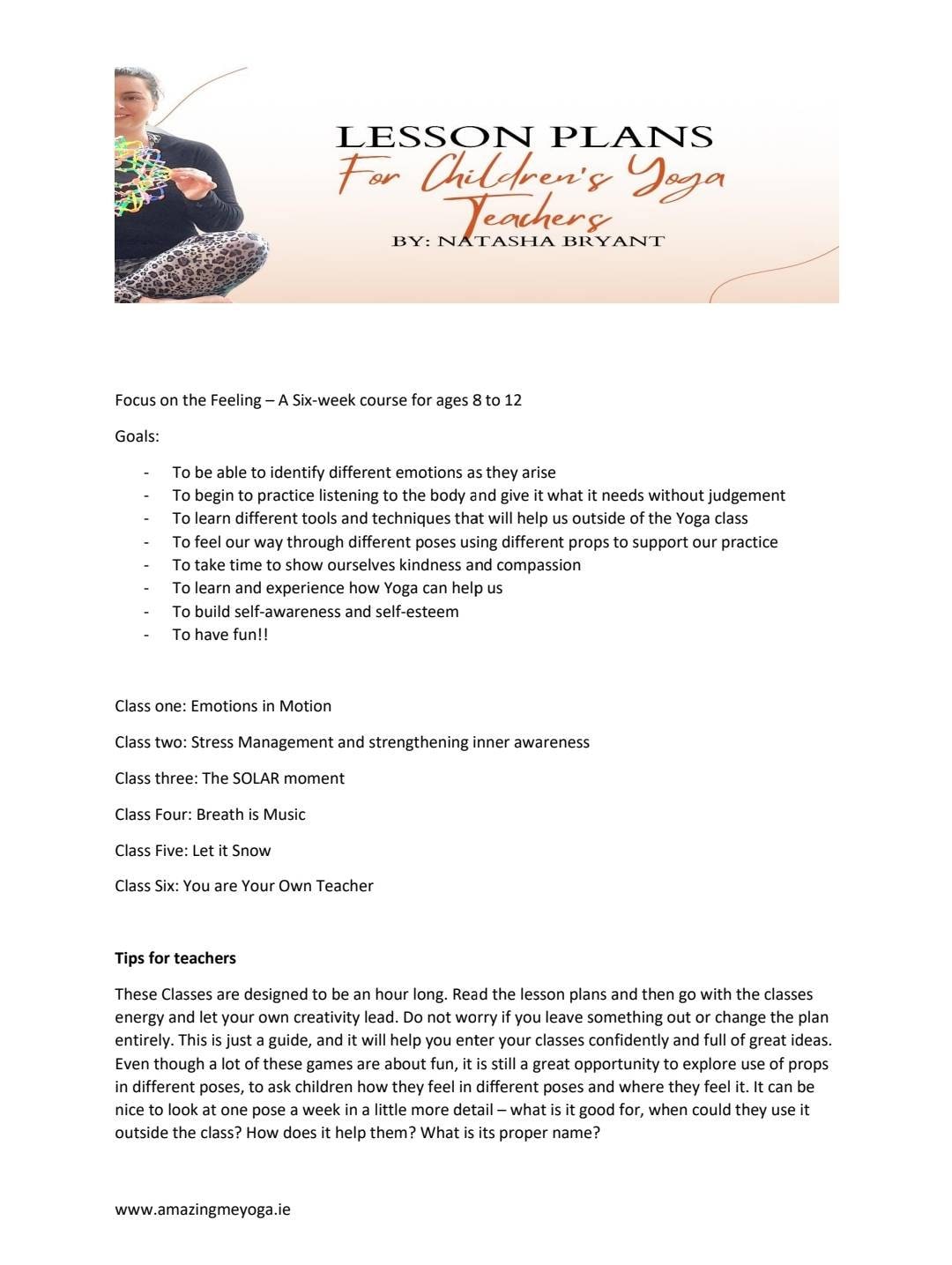 Children's Yoga Lesson Plan 6 Week Done for You Course / - Etsy