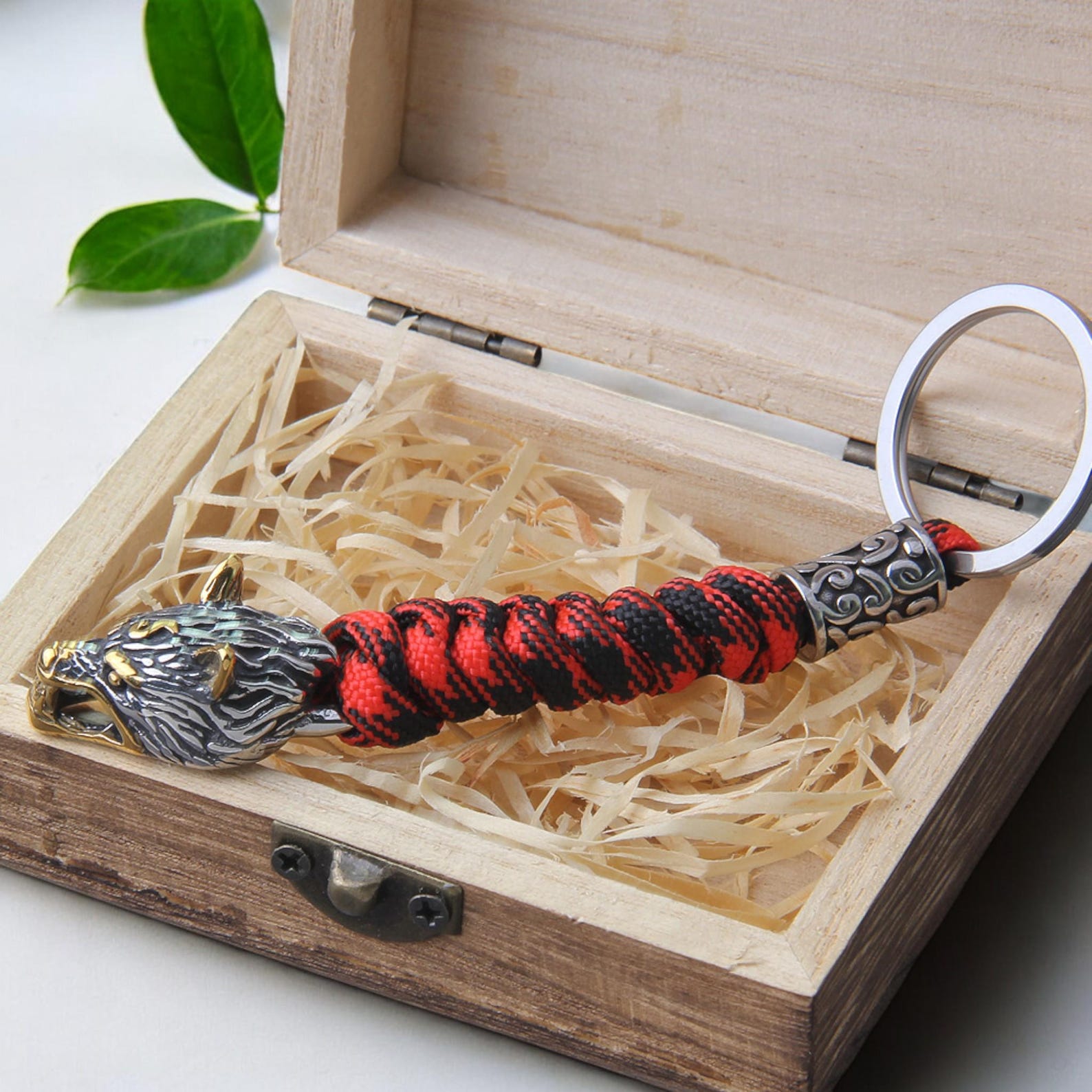Viking Wolf Head Handmade Norse Rope Keychain - Etsy