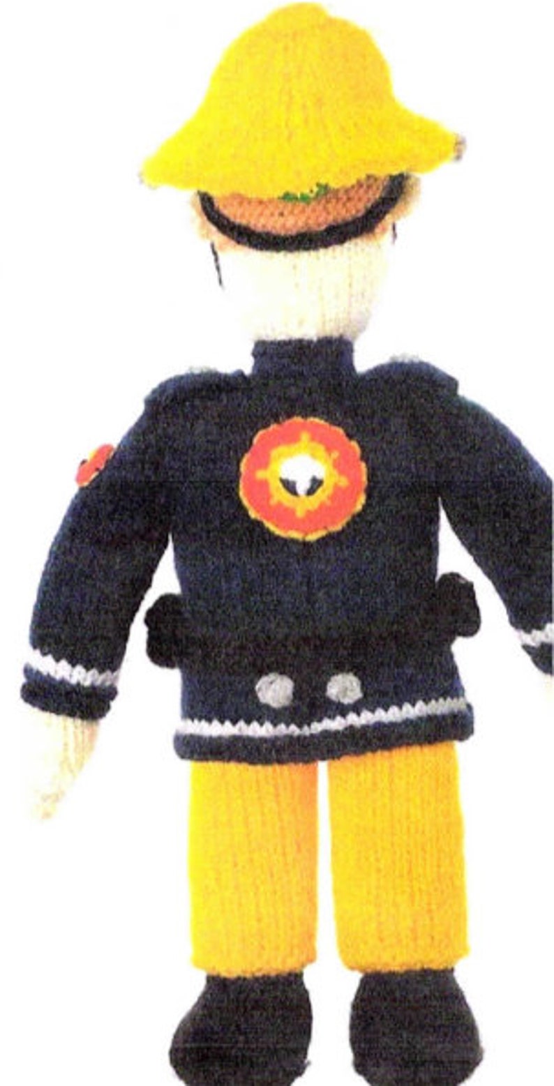 Fireman Sam toy Knitting Pattern PDF. Double Knit DK 32cm / | Etsy