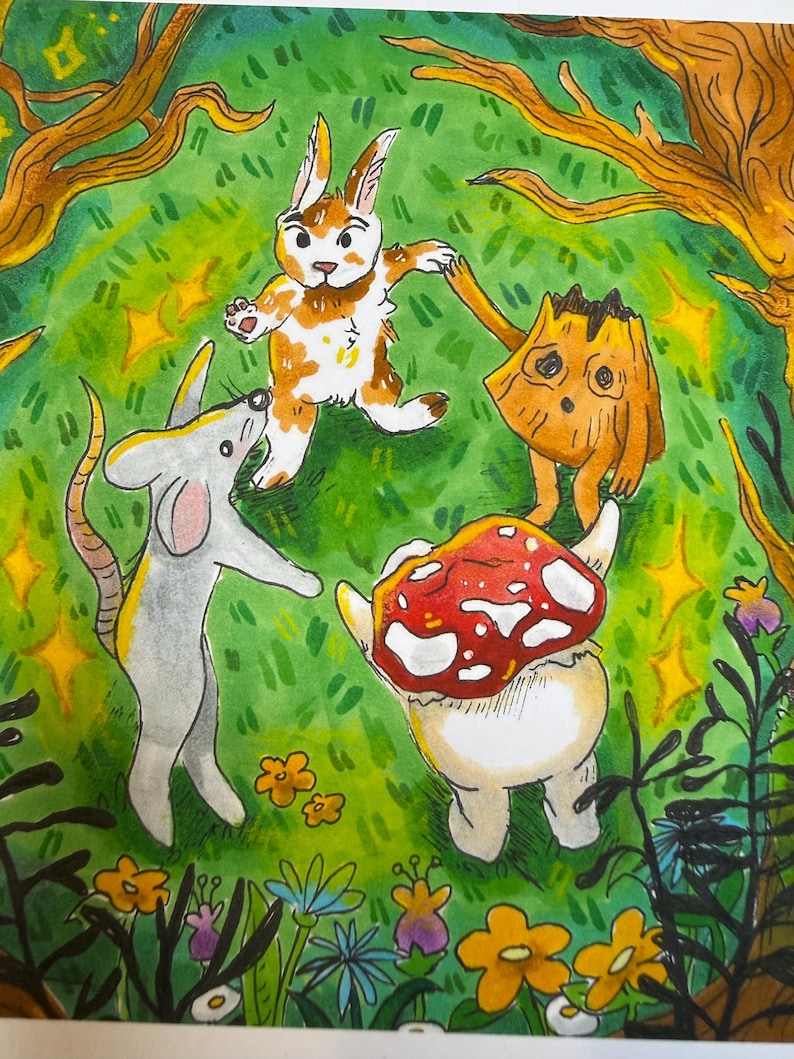 Critters in the Forest - Art Print - Storybook, Fantasy Artwork - Etsy
