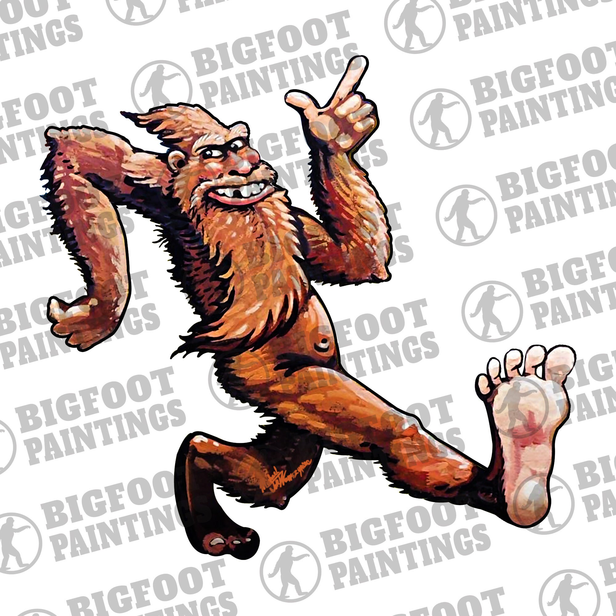 Bigfoot Cartoon Painting PNG Image File - Instant Digital Download ...