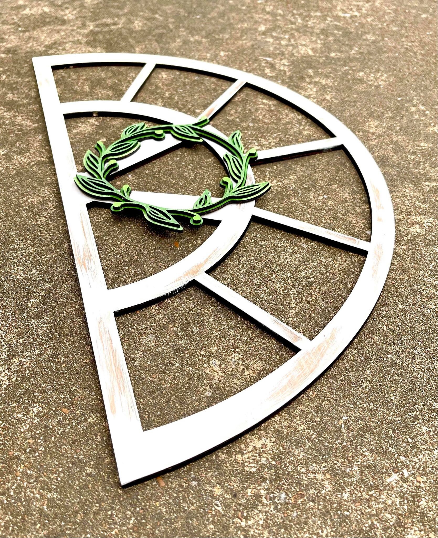 DIGITAL Transom Window and 2 Wreaths Farmhouse Window File Window Frame ...