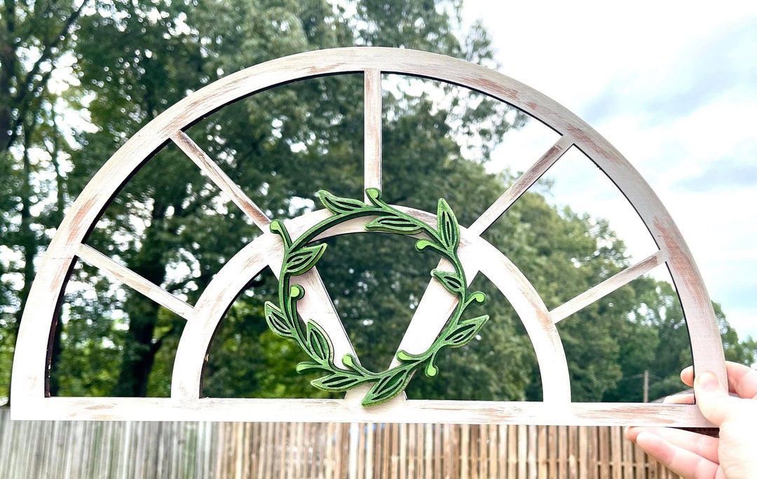 Farmhouse Transom Window SVG, Wreath SVG | Laser Cut File, Digital ...