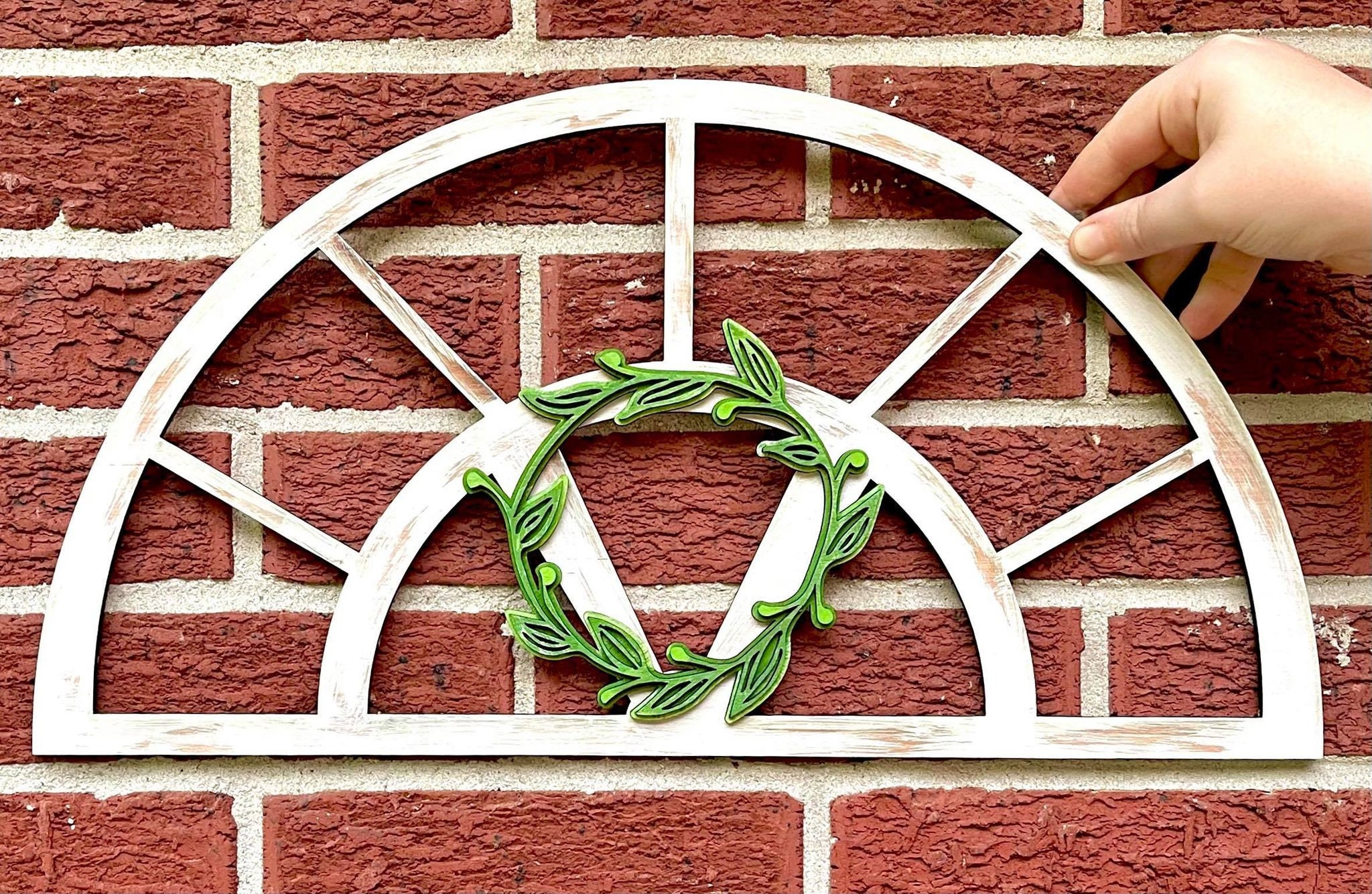 DIGITAL Transom Window and 2 Wreaths Farmhouse Window File Window Frame ...