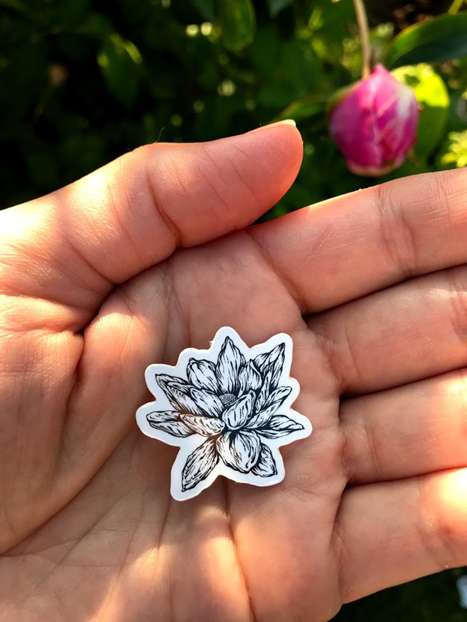 Pegatina de flor de loto Pegatina de vinilo Arte floral - Etsy España